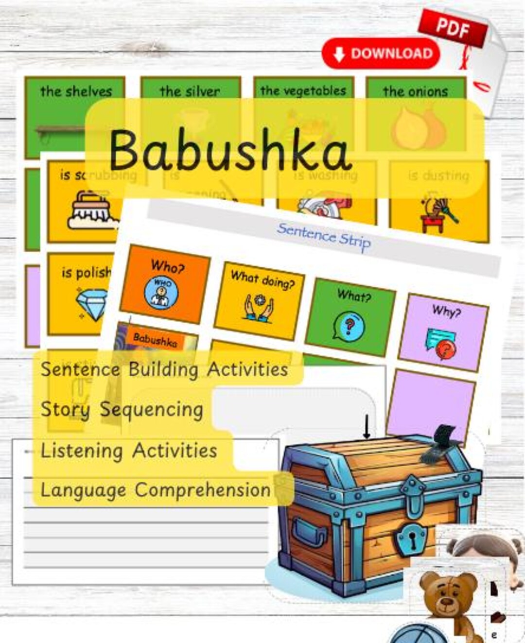 Babushka Activity Bundle for Story Telling for Speech and Language for ...