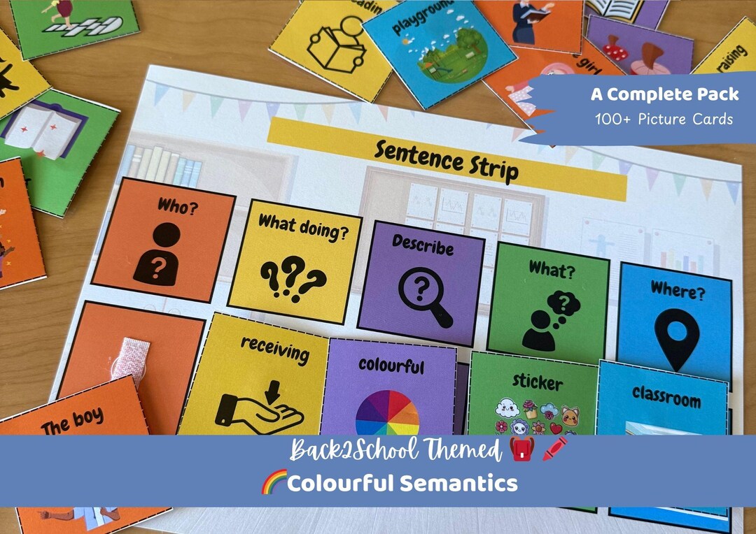 Back to School Preschool Speech Therapy Printable: Colourful Semantics ...