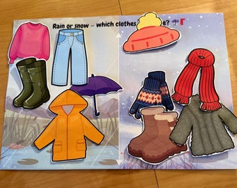 Winter Weather Clothes Matching Game: Montessori Printable (digital ...