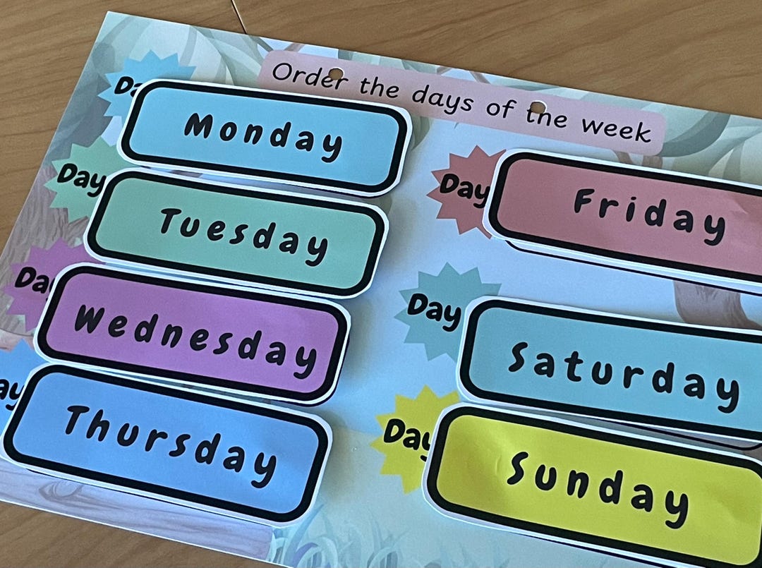 Days of the Week Matching Activity: Preschool Printable (PDF Download ...