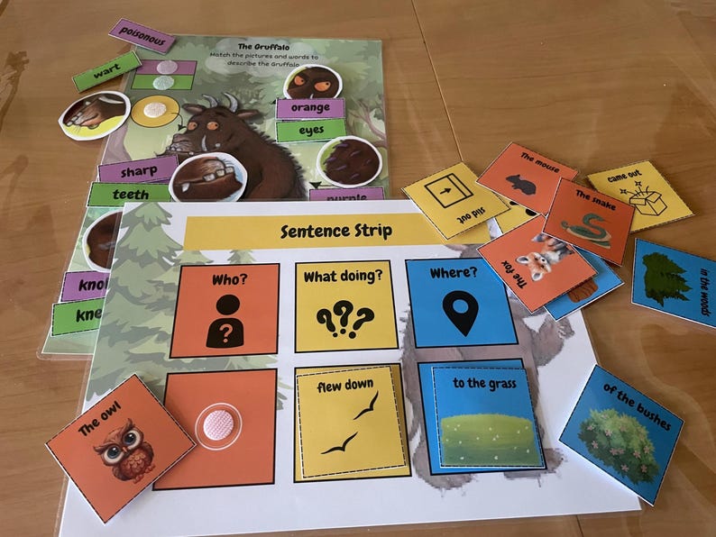 The Gruffalo Preschool Activity Bundle, Sentence Building, Who What ...