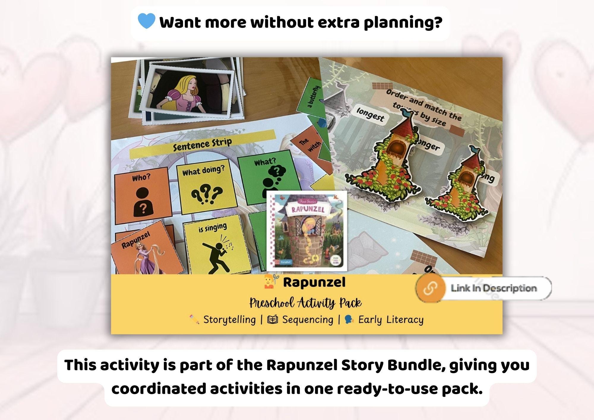 Rapunzel Character Description Matching Game: Preschool Vocabulary ...