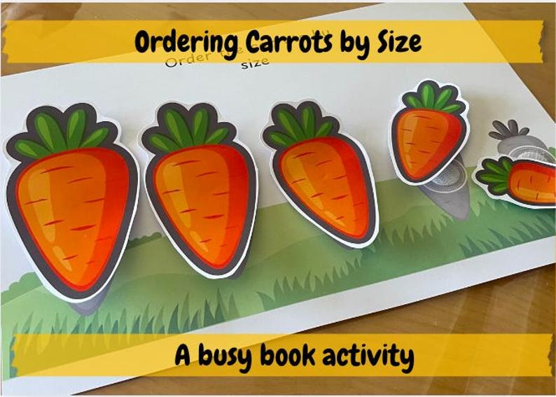 Carrot Size Ordering Printable: Preschool Math Worksheet (PDF Download ...