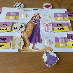 Rapunzel Character Description Matching Game: Preschool Vocabulary ...