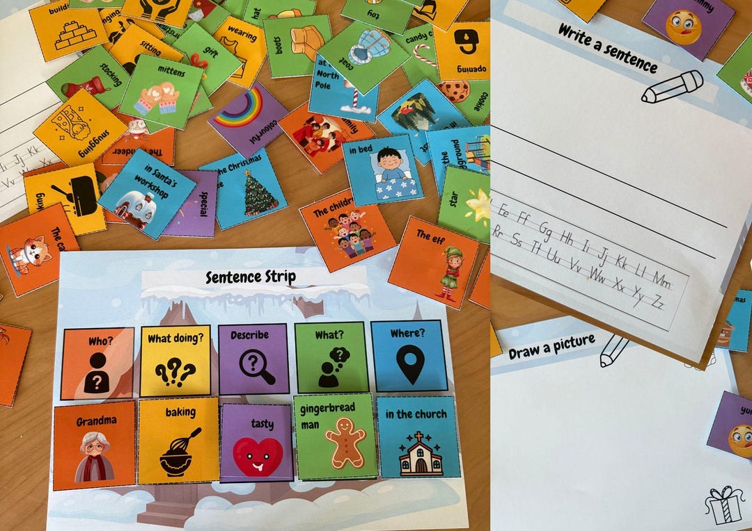 Winter Themed Colourful Semantics, Sentence Building | Preschool Speech ...