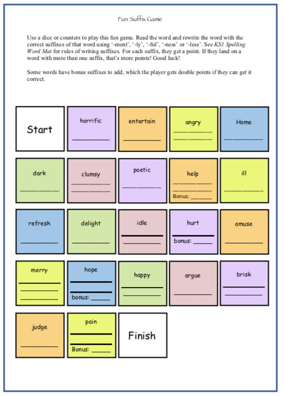 Spelling Rules for KS1 Children for Vocabulary Building With Suffix and ...