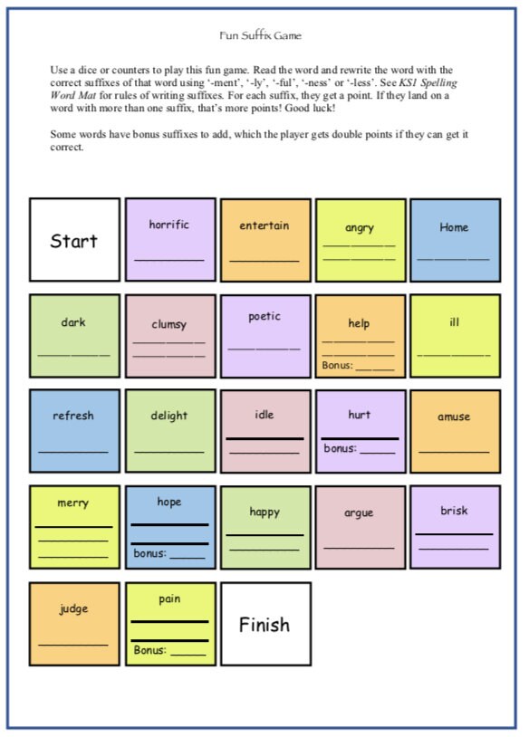 Spelling Rules for KS1 Children for Vocabulary Building With Suffix and ...
