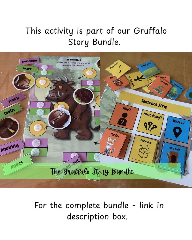 The Gruffalo Preschool Character Description Printable for Homeschool ...