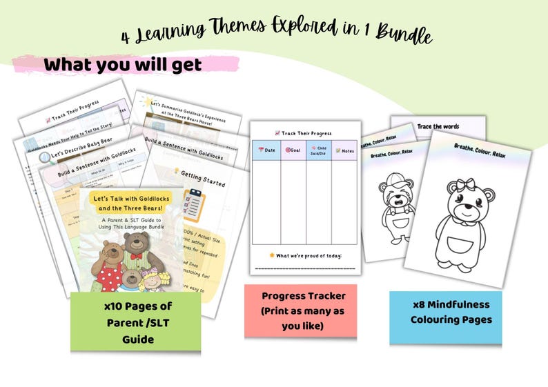 Goldilocks and the Three Bears Activity Bundle: Speech Therapy ...