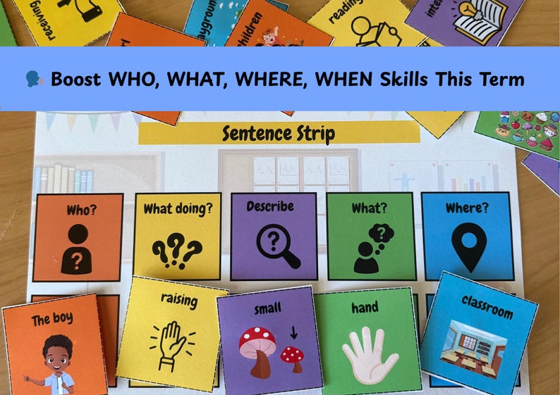 Back to School Themed Colourful Semantics, Sentence Building ...