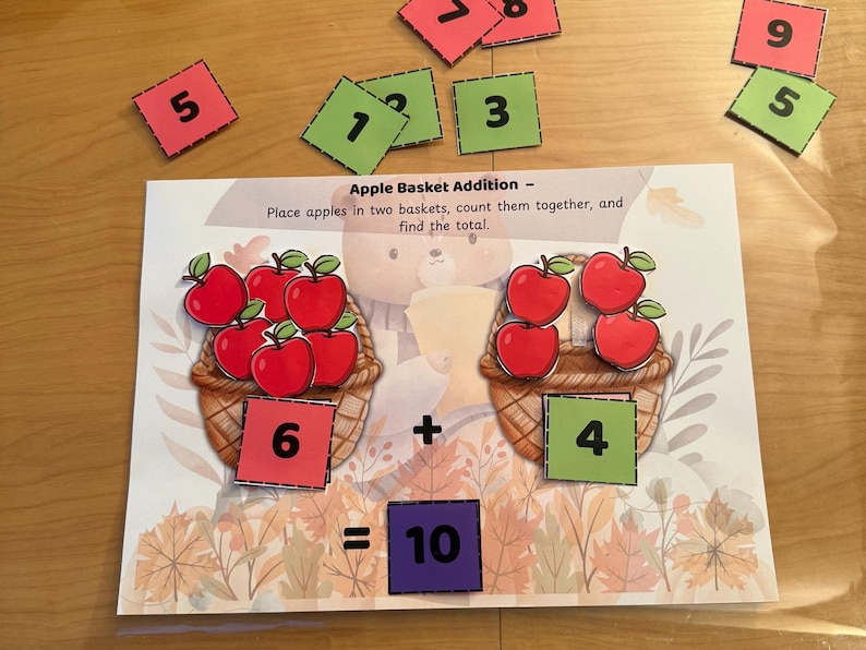 Apple Number Bonds Printable: Autumn Math Activity for Preschool ...