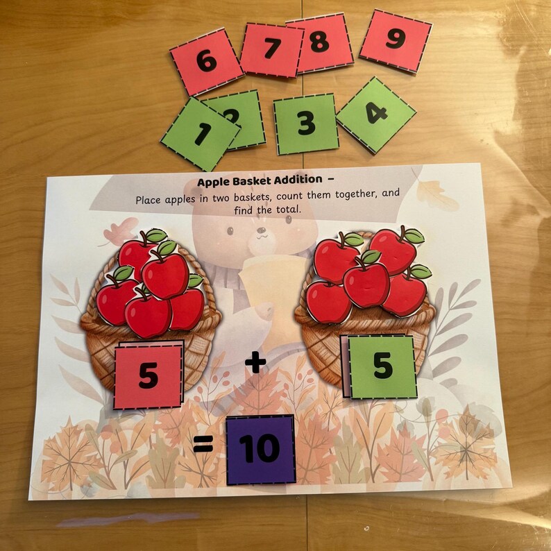 Apple Number Bonds Printable: Autumn Math Activity for Preschool ...