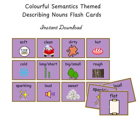 Language Arts Flash Cards Nouns Verbs Adjectives Nouns, Verbs