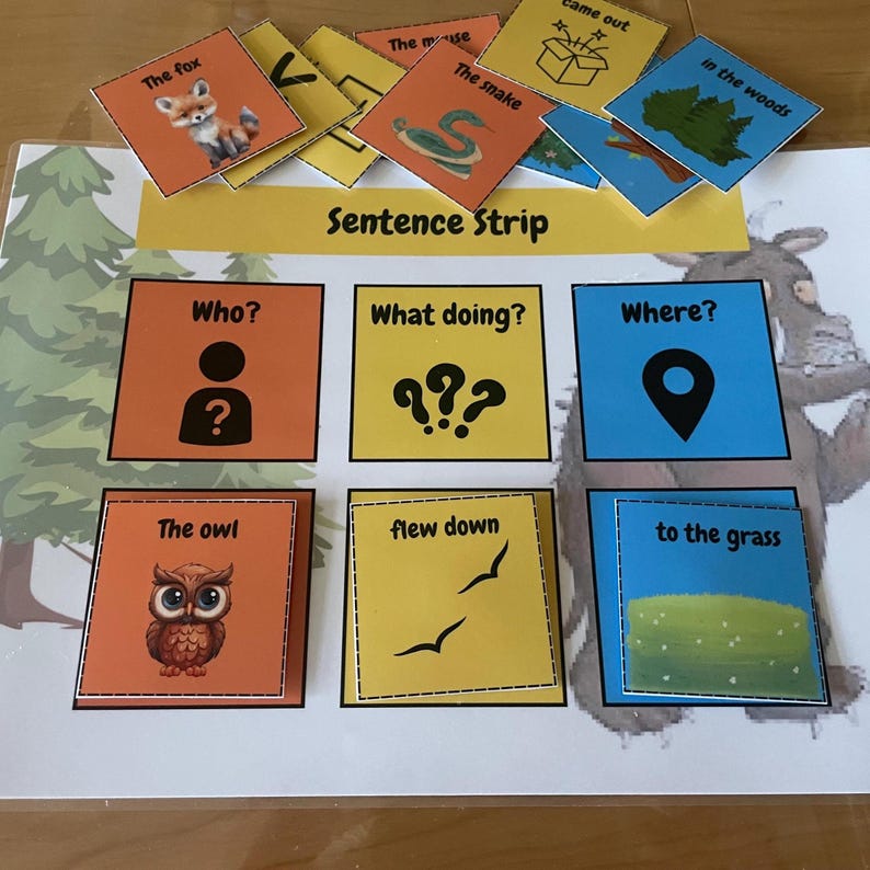 The Gruffalo Preschool Activity Bundle, Sentence Building, Who What ...