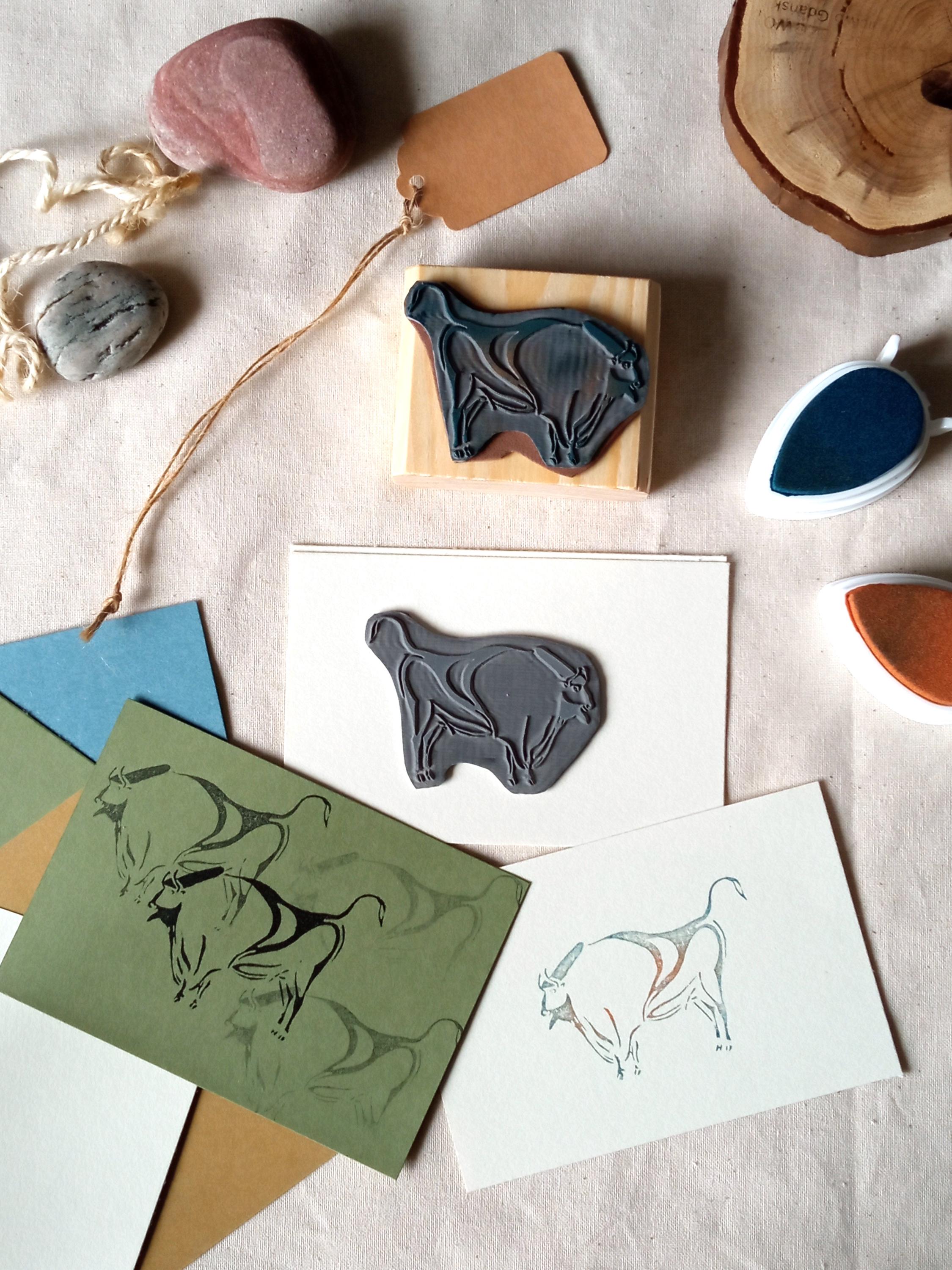 Prehistoric Bison Altamira Cave Stamp for Scrapbooking, Card Making ...