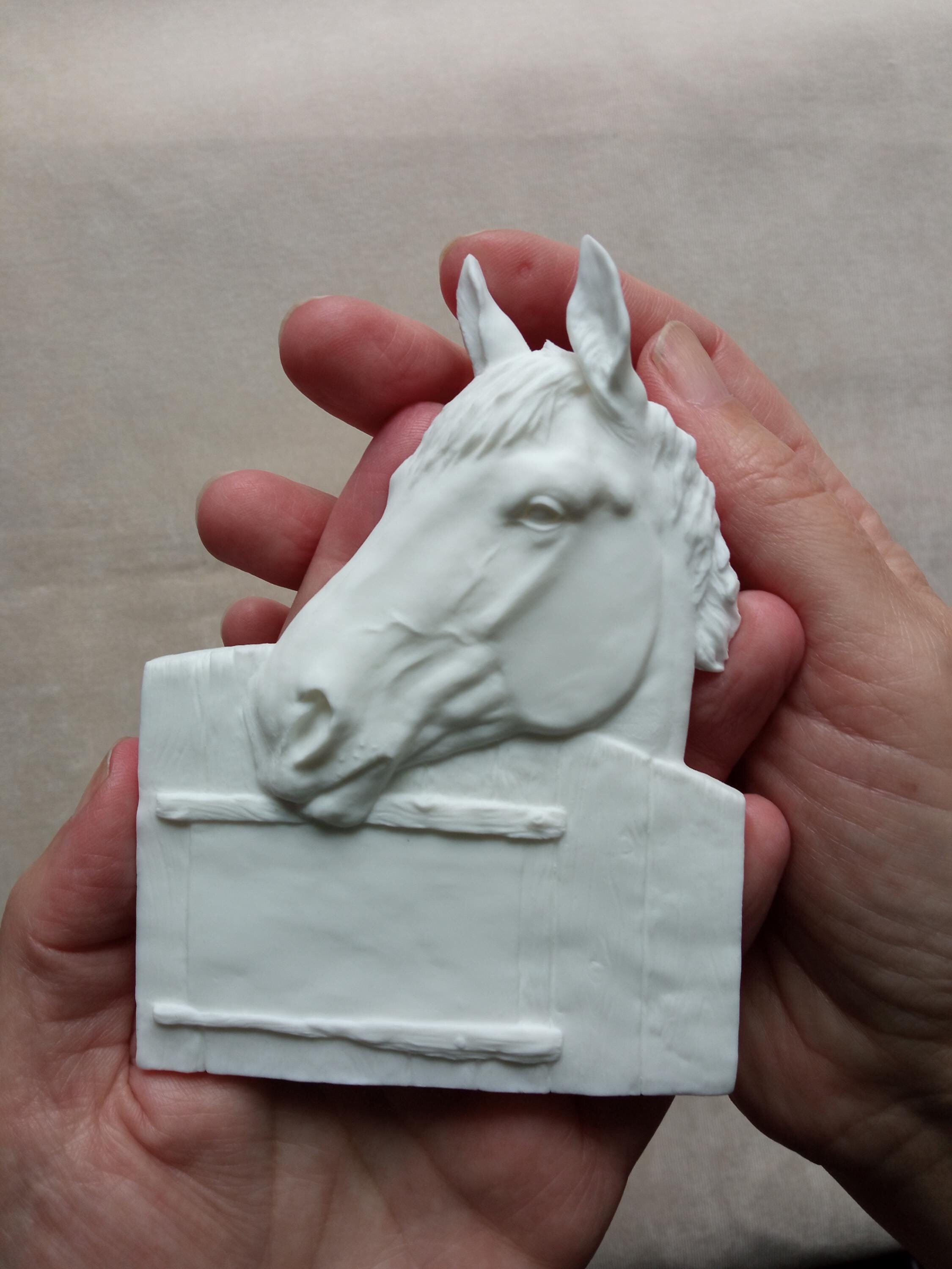 Unpainted Artist Resin Model Horse Medallion, Thoroughbred Mare Plaque ...