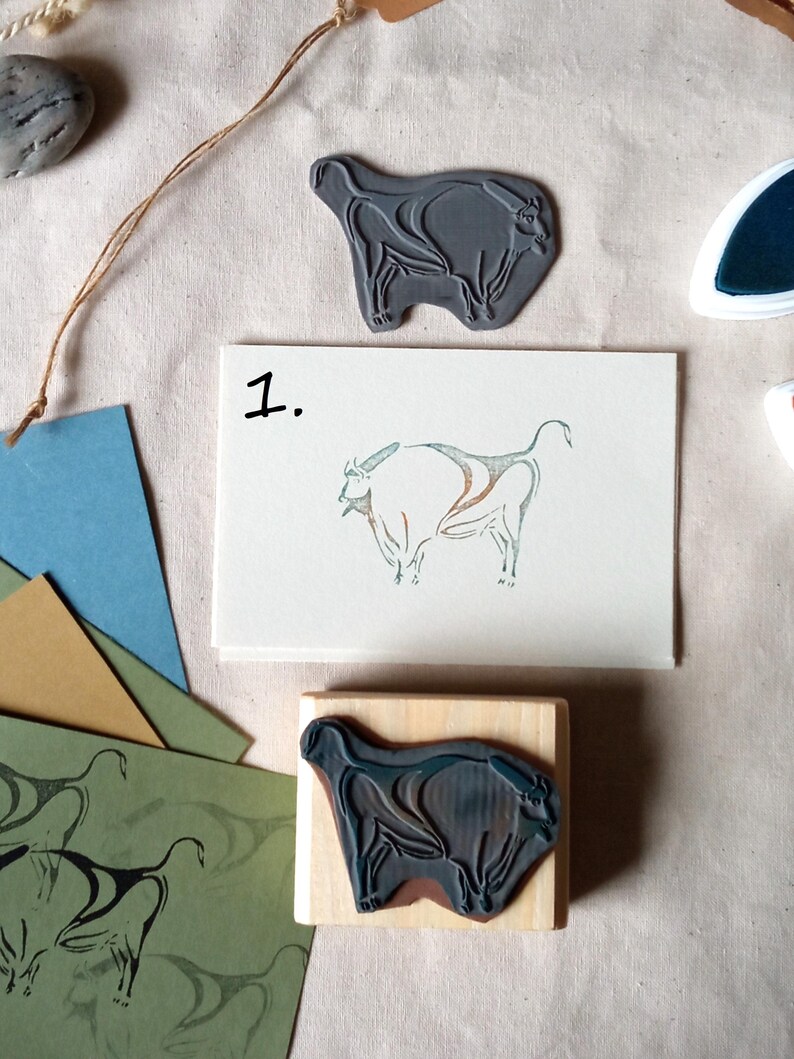 Prehistoric Bison Altamira Cave Stamp for Scrapbooking, Card Making ...