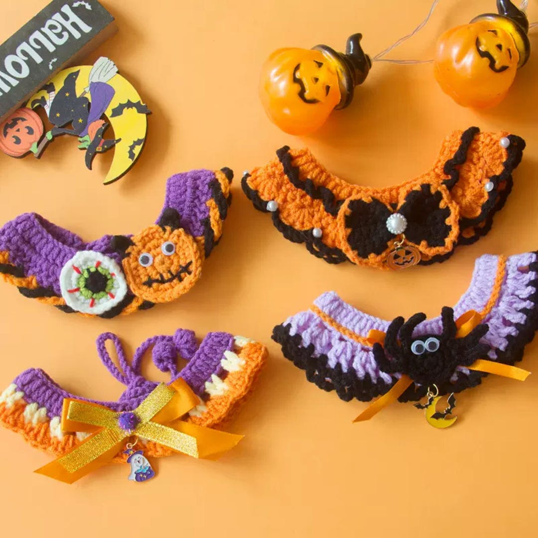 Halloween Pet Scarf, Hand-knitted Collar for Cats and Dogs ...