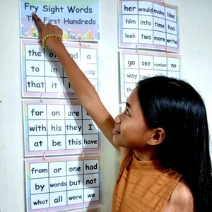 100 Printable Let's Learn Fry 1st Hundred Sight Words Hanging Charts ...