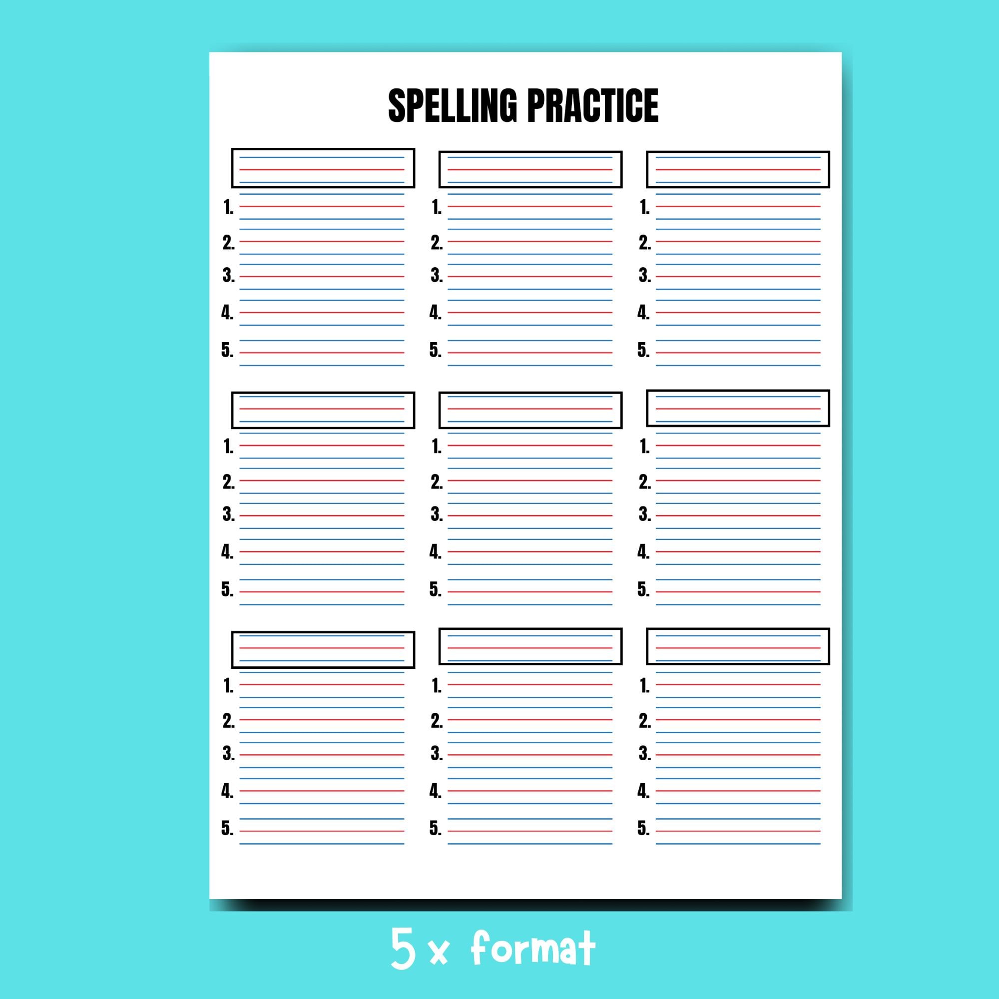 Spelling Practice Sheets With Guidelines L Spelling Word and ...