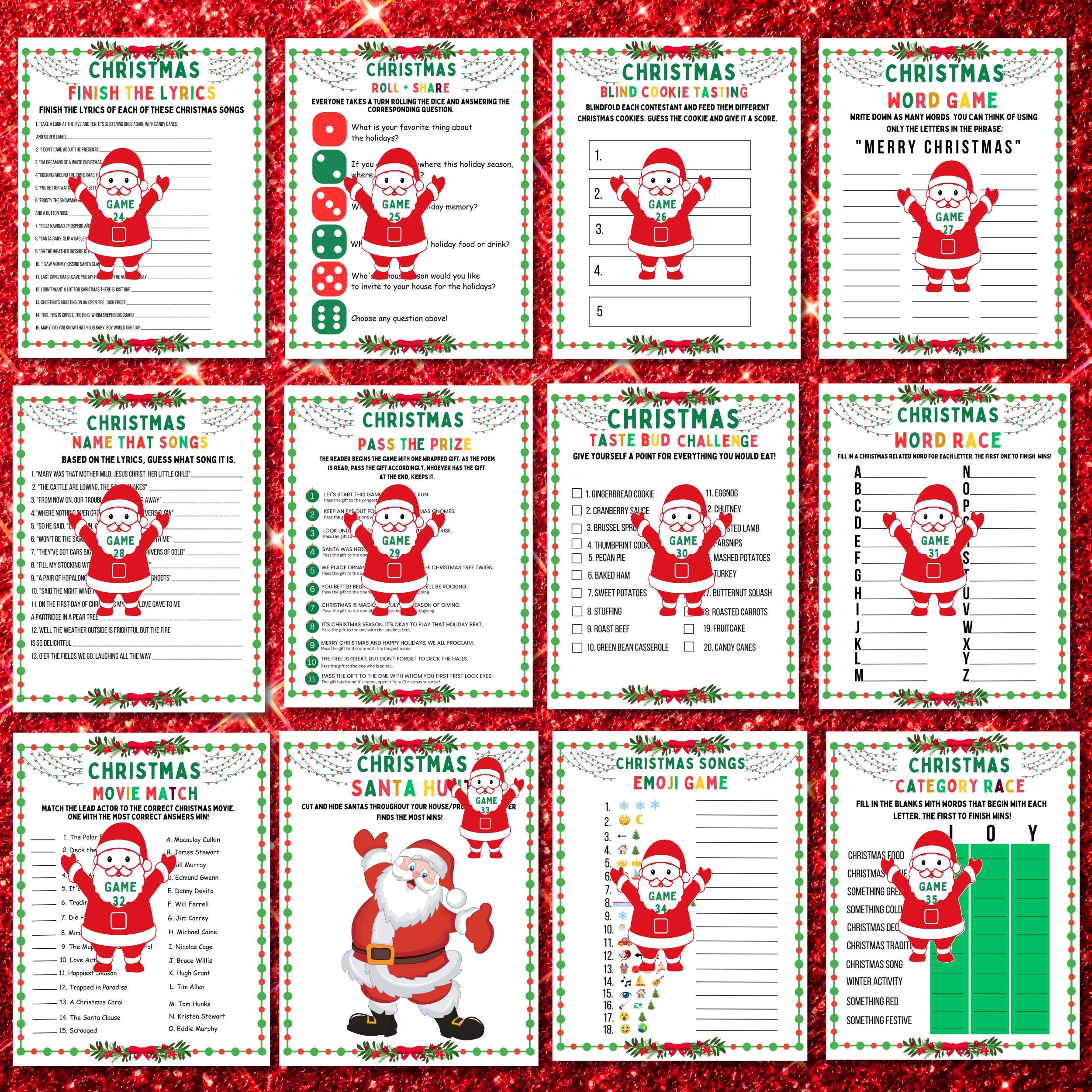 50 Christmas Games Bundle | Printable Holiday Party Games (PDF) - Etsy