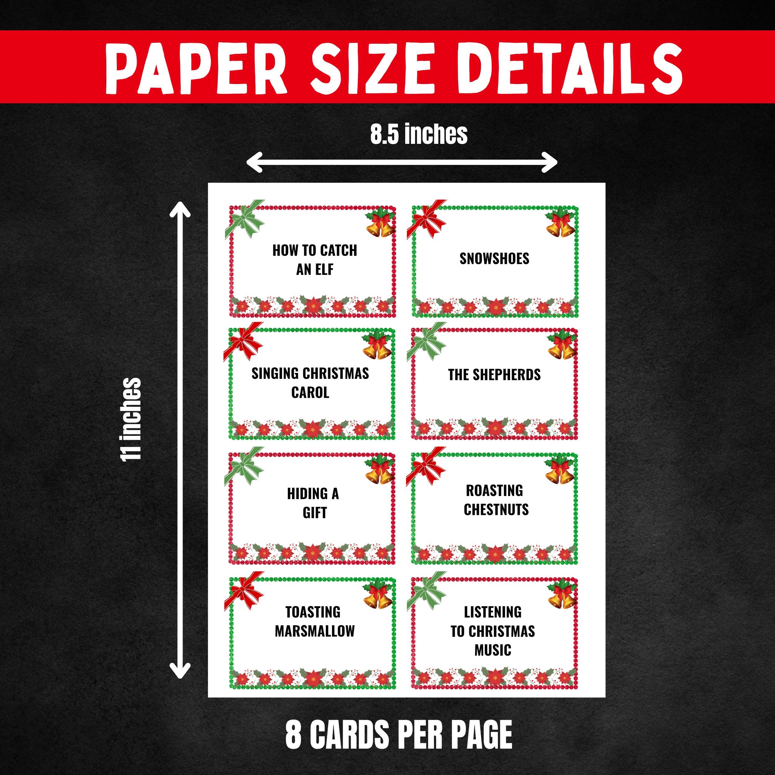 Christmas Charades Game, 100+ Printable Cards (PDF) - Etsy