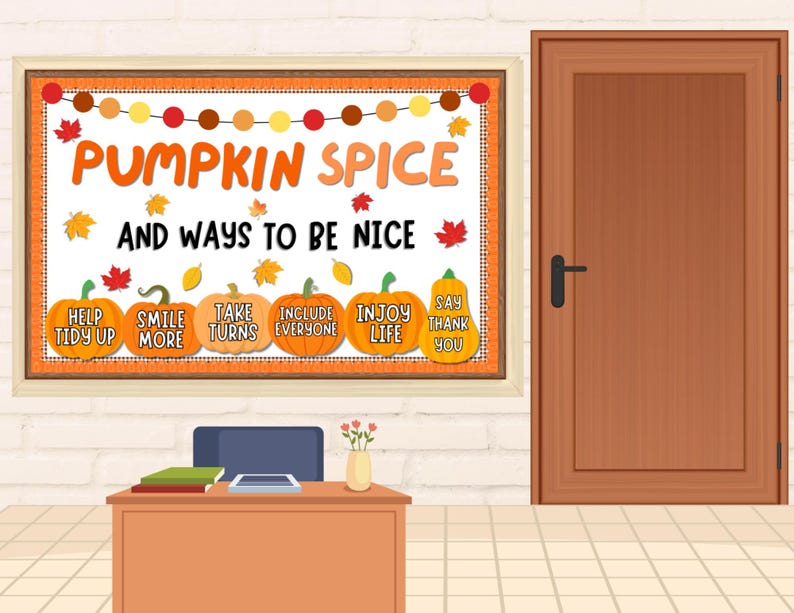 Fall Classroom Bulletin Board Kit | Pumpkin Spice Decor (editable in ...