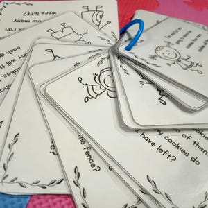 72 First Grade Word Problem Flashcards (PDF) - Etsy