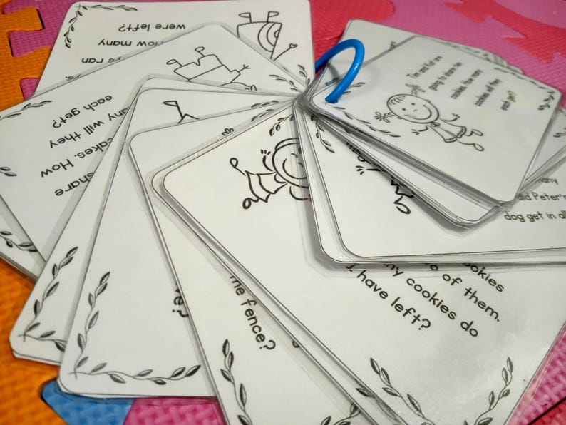 72 Flashcards One Step Word Problems PDF, Word Problems Worksheet for ...