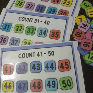 Counting Numbers 1 to 50 Busy Book Activity, Numbers Activity Game ...