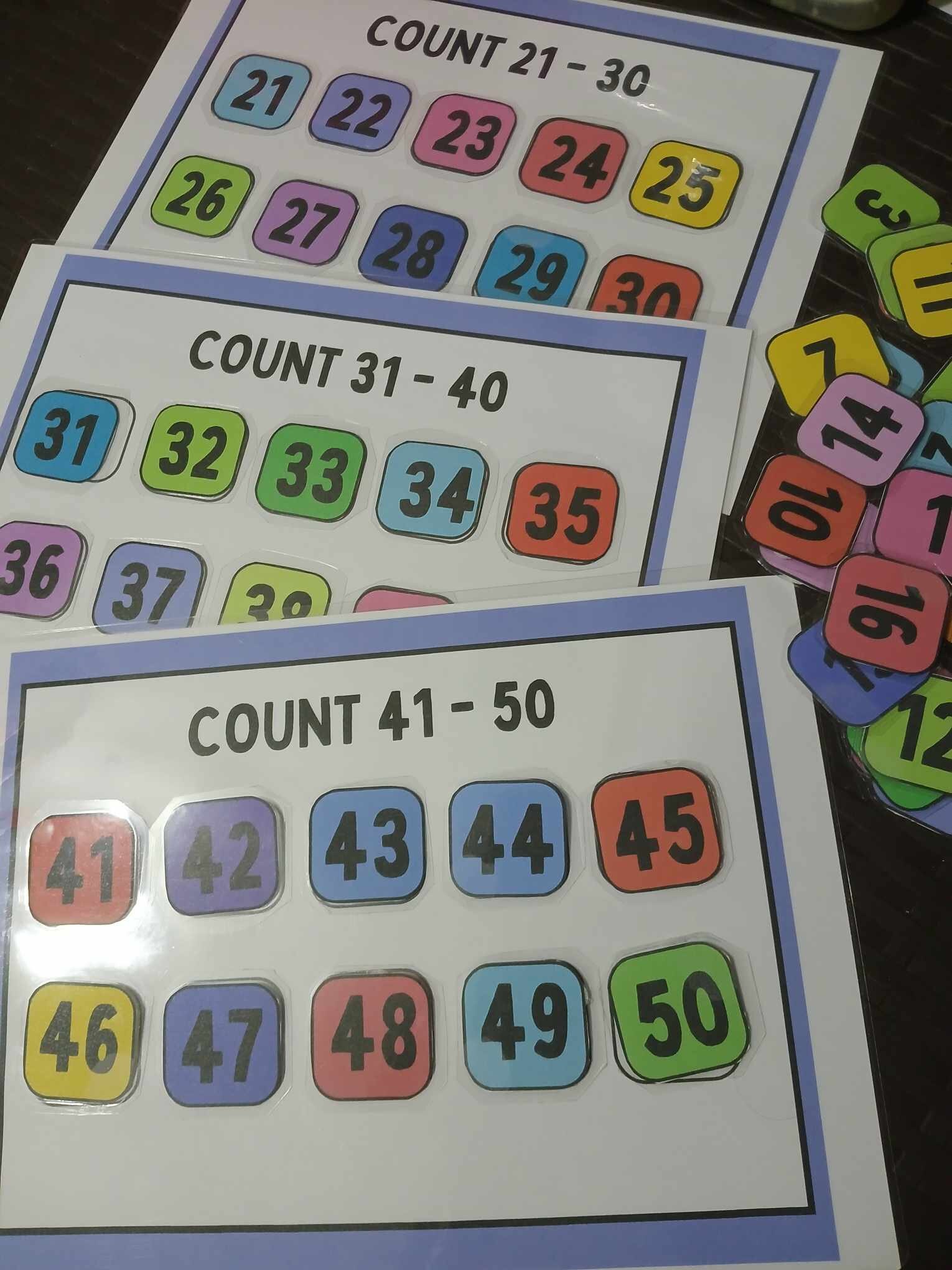 Counting Numbers 1 to 50 Busy Book Activity, Numbers Activity Game ...