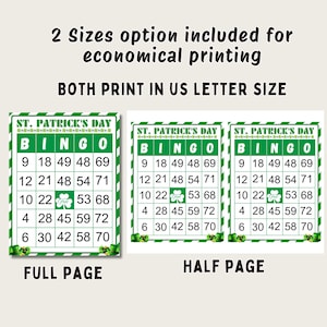 100 St. Patrick's Day Bingo Cards, St Patrick's Day Party Game, St ...