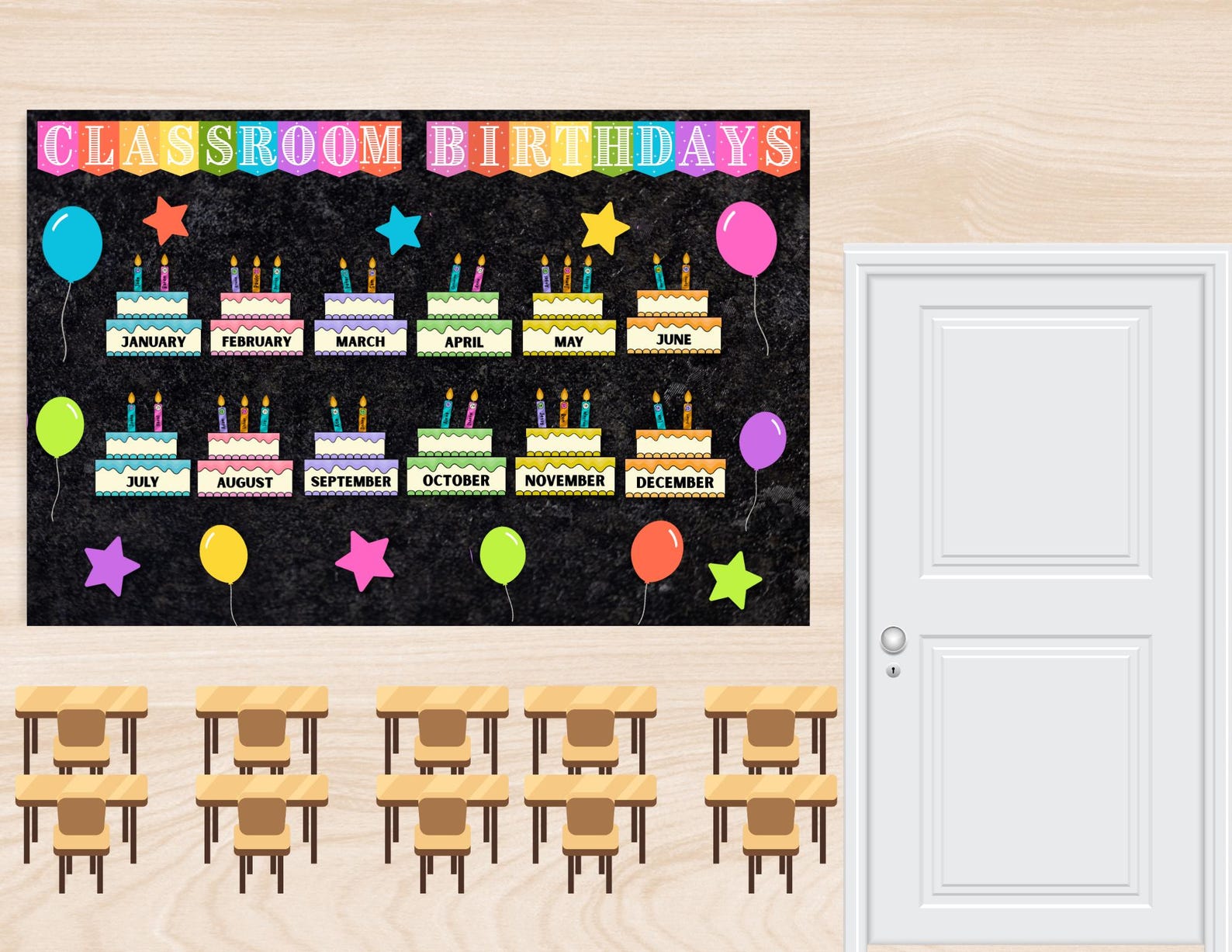 Cake Birthday Classroom Bulletin Board Decor (printable) - Etsy
