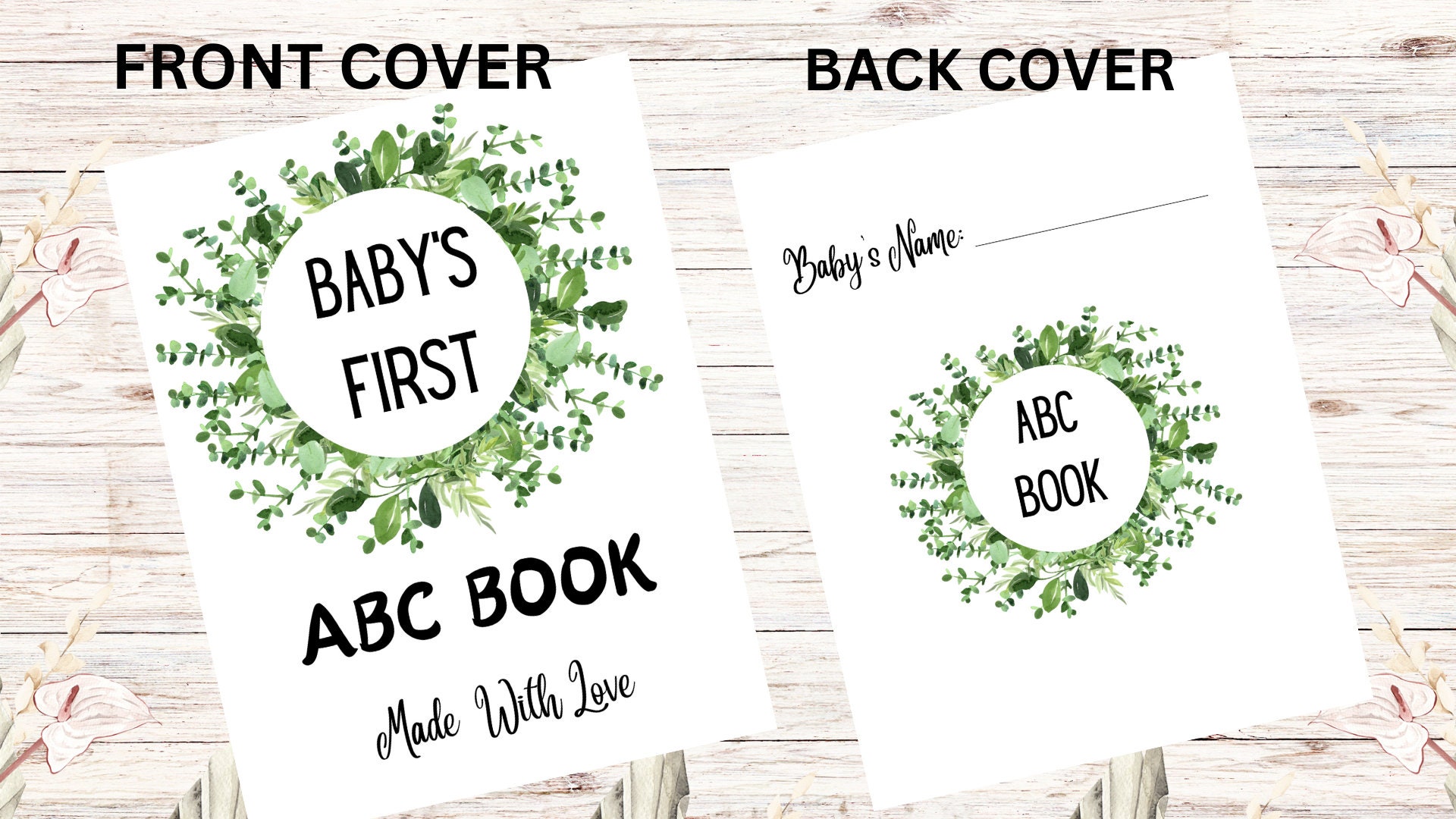 ABC Baby Shower Coloring Book, Baby's First ABC Book, Alphabet Book ...