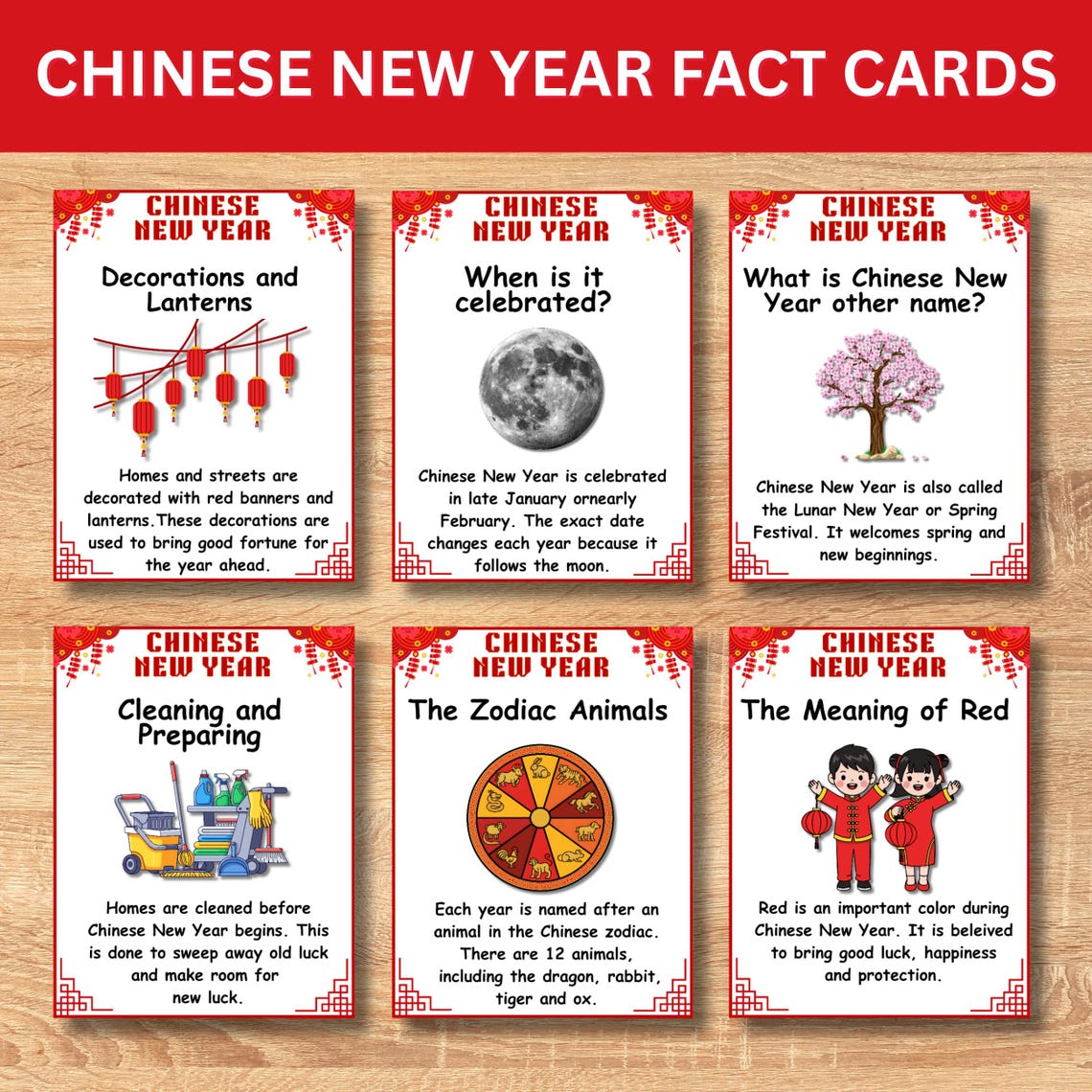 Chinese New Year Fact Cards | Kids Learning, Cultural Activities (PDF ...