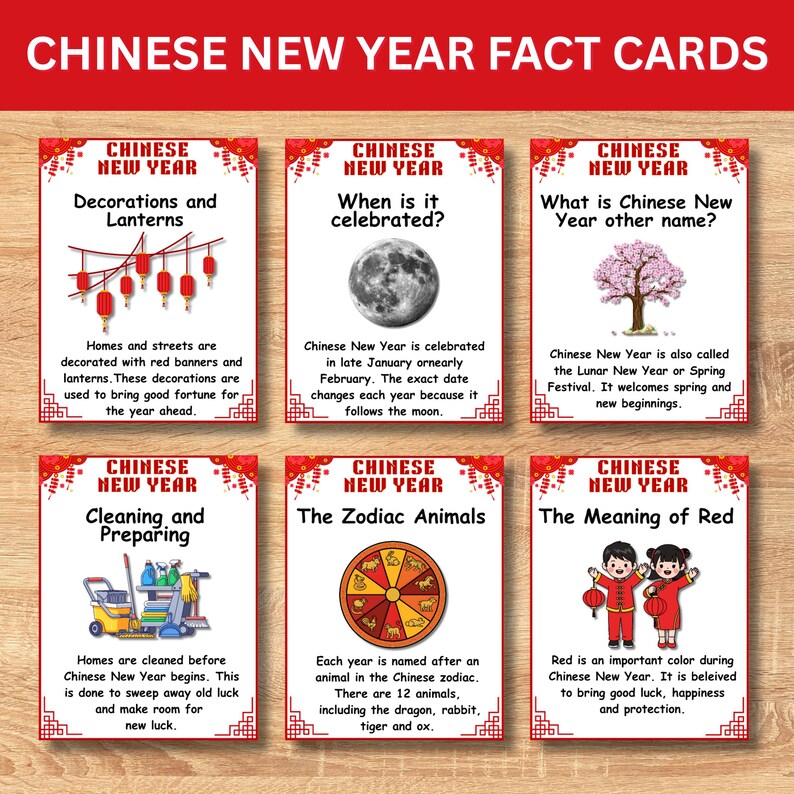 Chinese New Year Fact Cards | Kids Learning, Cultural Activities (PDF ...