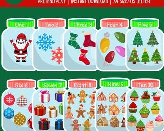 Christmas Counting Activity for Kids, Winter Activity Number Sorting ...