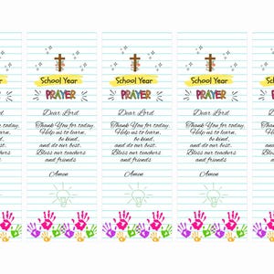First Day of School Prayer Bookmark for Kids I Printable Sunday School ...
