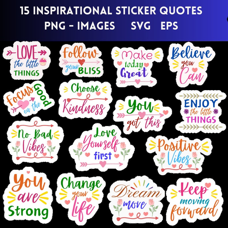 Stickers Quotes About Life, Printable Positive Quotes, Inspirational ...