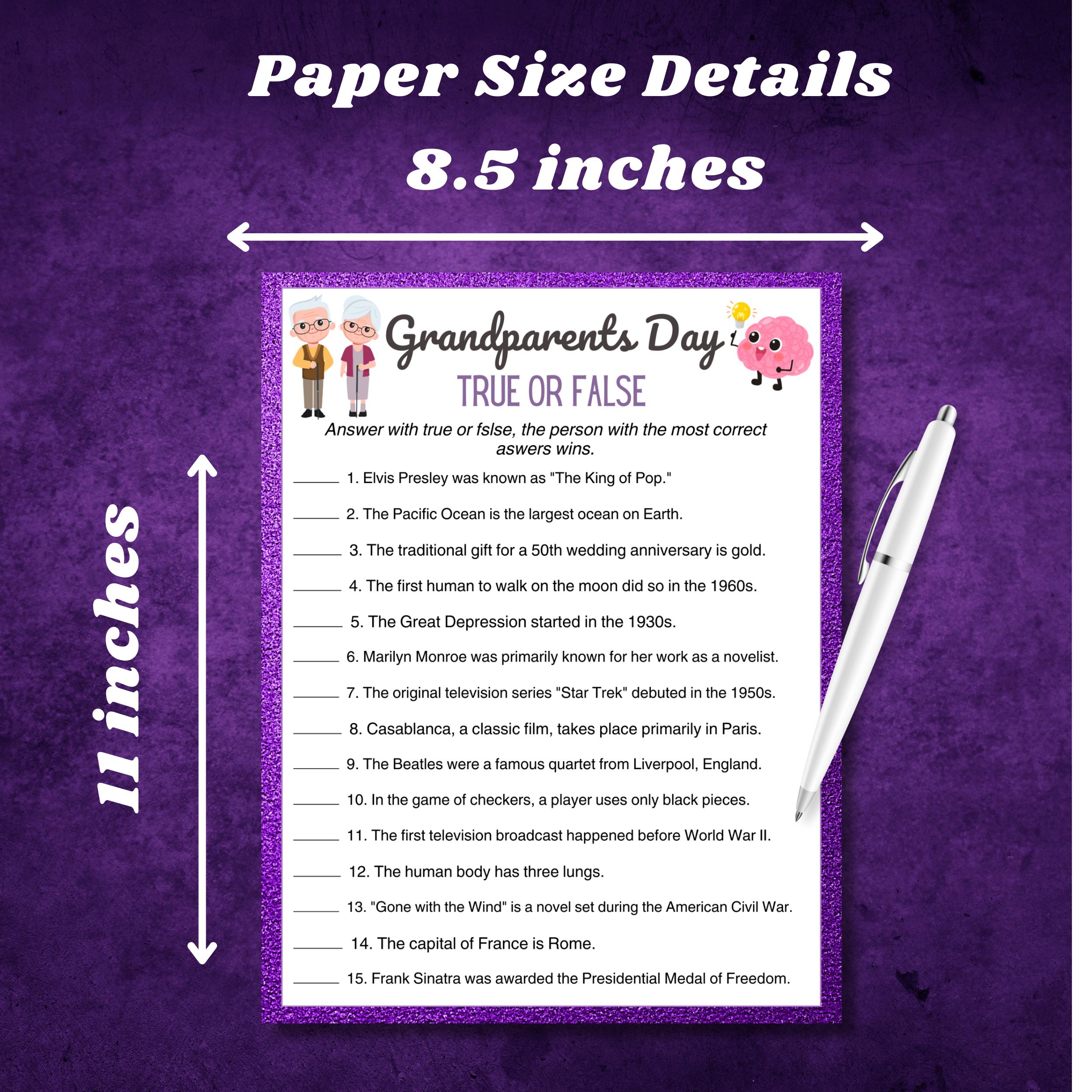 Grandparents Day Game Bundle, Printable Games for Seniors (digital ...