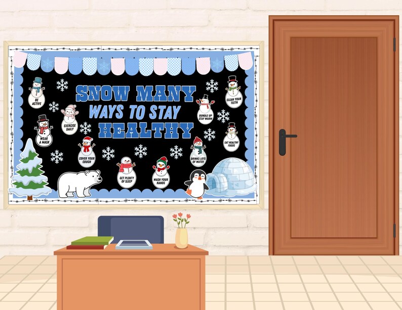 Winter Healthy Habits Bulletin Board Kit (printable & Editable) - Etsy