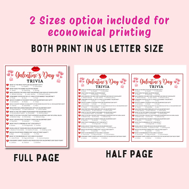 Galentine's Day Trivia Game, Ladies Night (printable) - Etsy