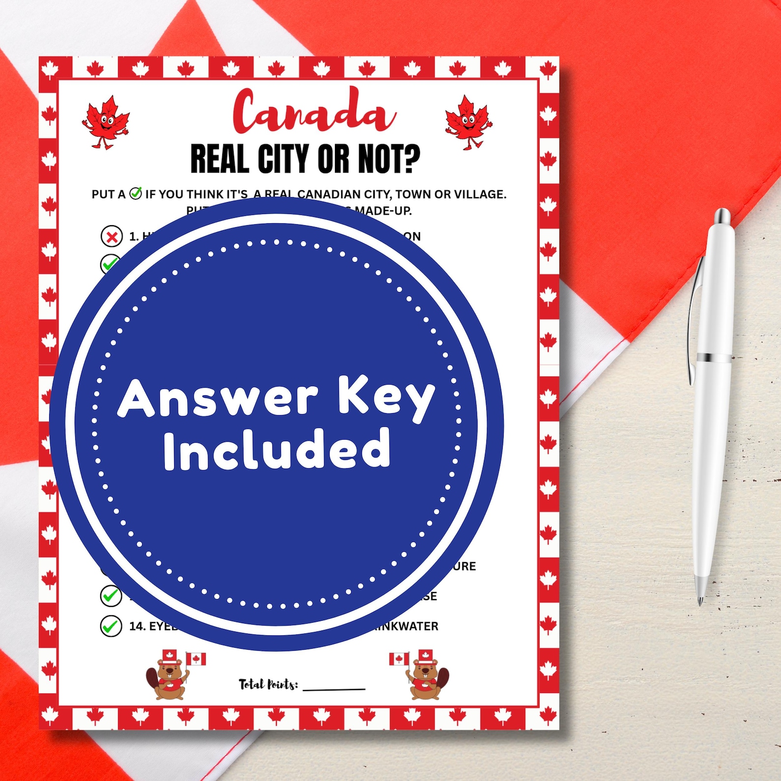 Canada Day Trivia Game Printable, Canada Day Party Game, Funny Canada ...
