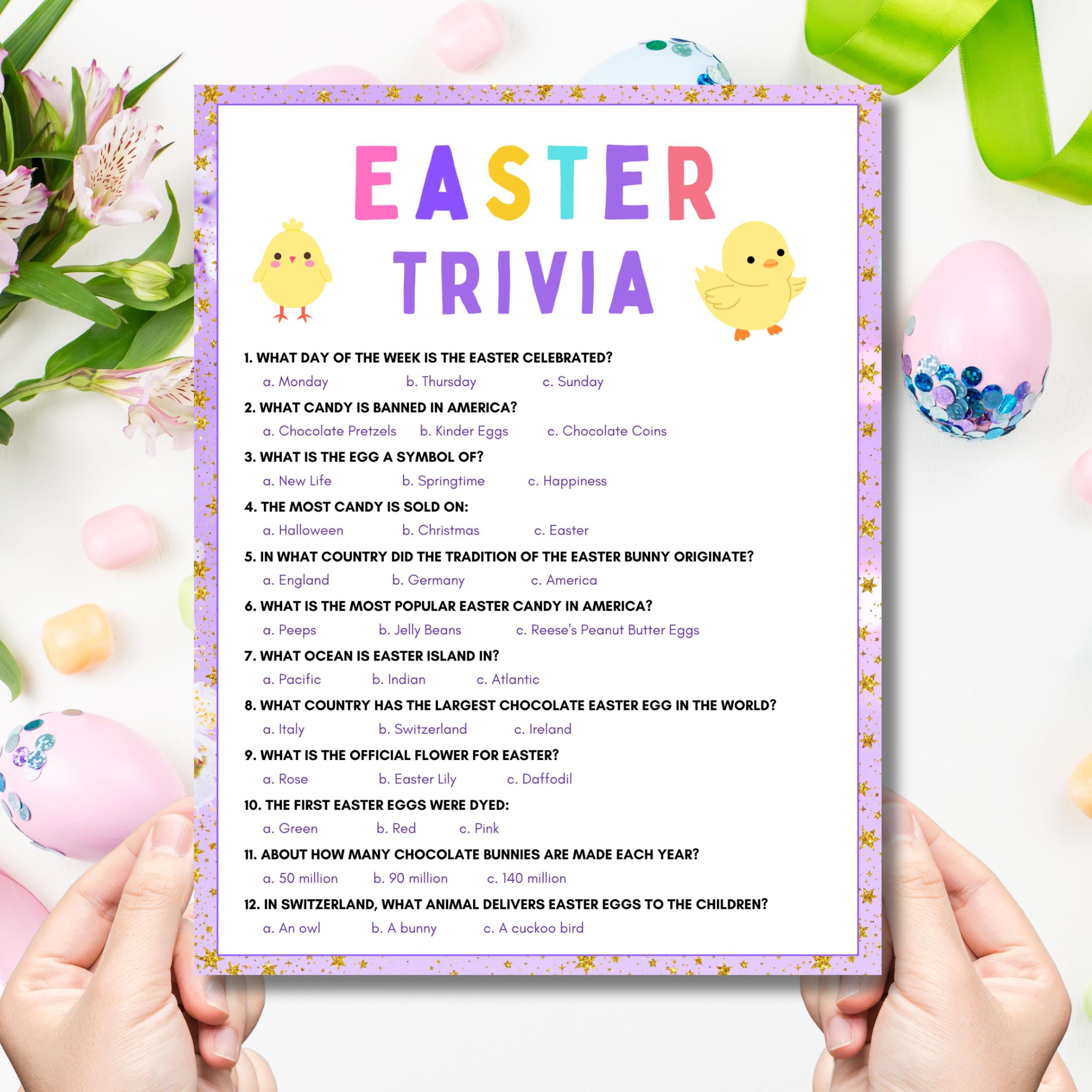 Easter Trivia Game, Easter Party Game, Easter Classroom Game, Easter ...