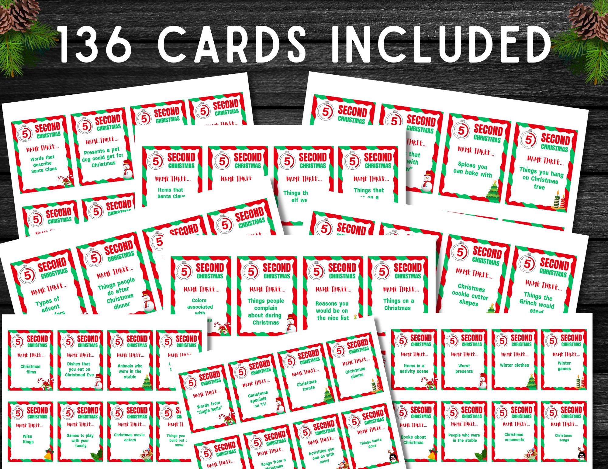 Christmas 5 Second Game | Printable Christmas Game | Christmas Activity ...