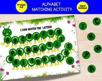 Caterpillar Letter Matching Printable, Busy Book, Learn Alphabet ...