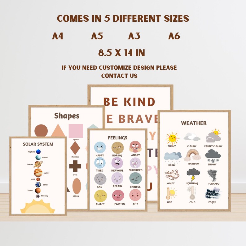 Set of 10 Educational Wall Art Classroom Posters Homeschool Printable ...