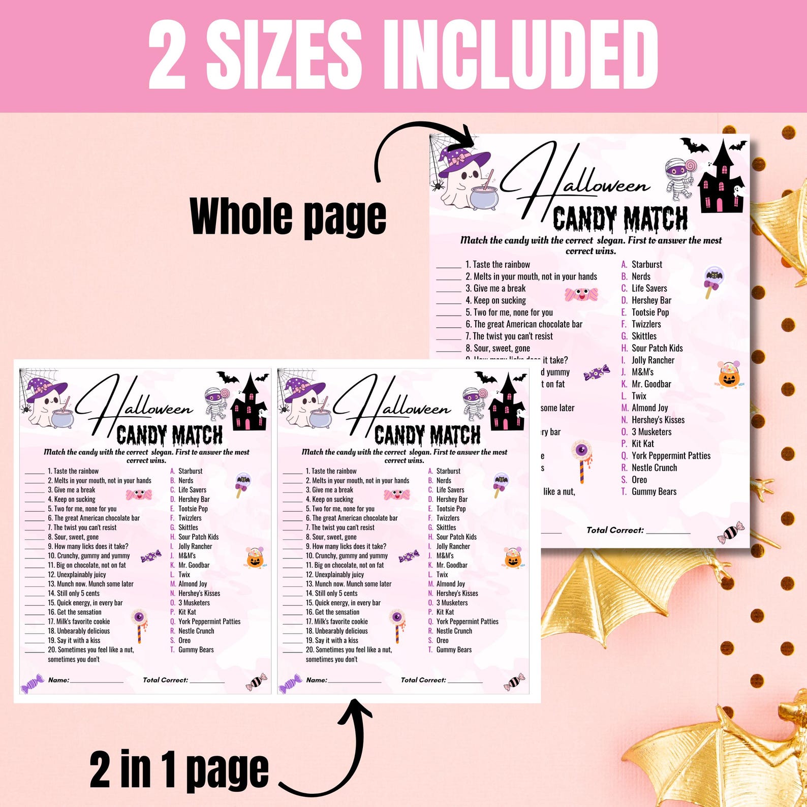 Halloween Candy Match Game, Halloween Trivia, Halloween Party Games ...