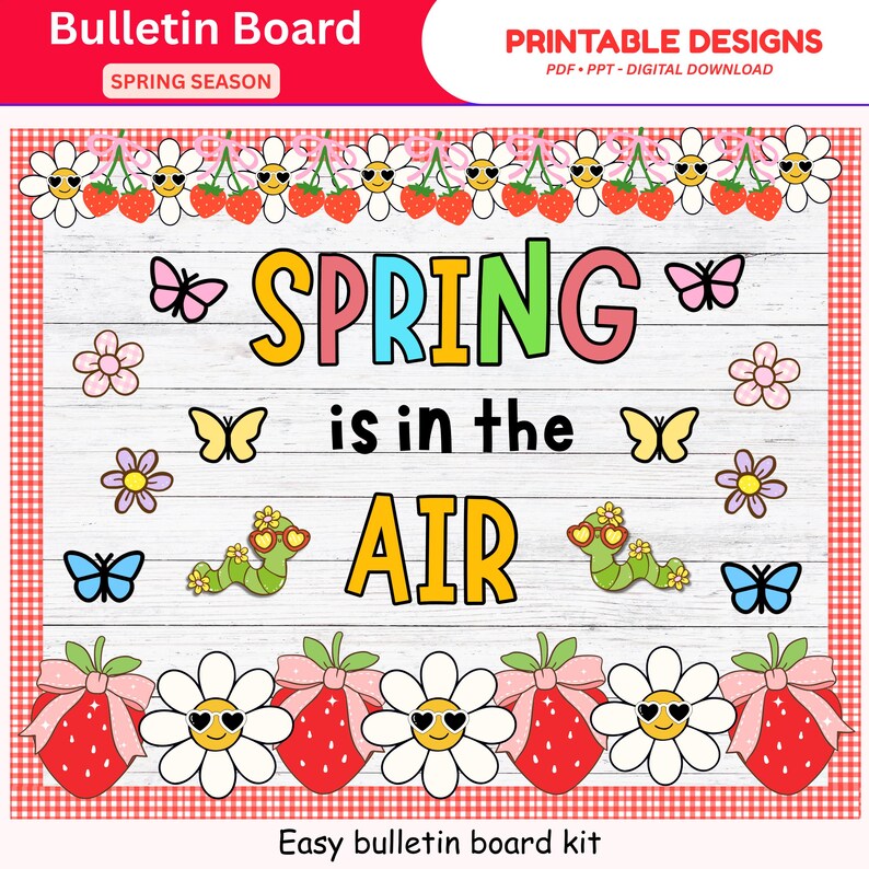 Spring is in the Air Bulletin Board Kit, March April Classroom Decor ...