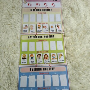 Girl Daily Routine Chart Printable, Morning, Afternoon, Evening Bedtime ...